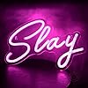 SYLHOME Pink Slay LED Neon Light Sign Cool Boys Girls Preppy Bedroom ...