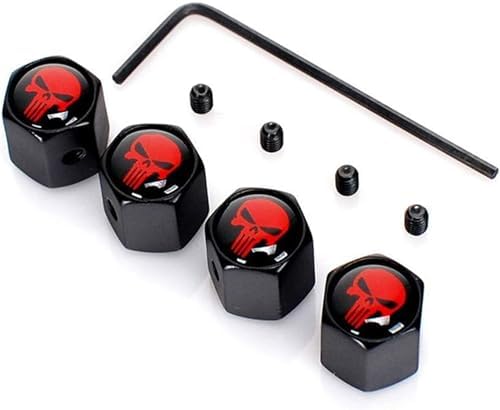 Minleer 4Pcs Anti-Theft Valve Caps, Skull Tire Tyre Wheel Car Auto Caps ...