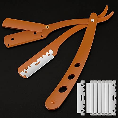 Amazon.com: Professional Straight Edge Barber Razor for Men with 100 ...