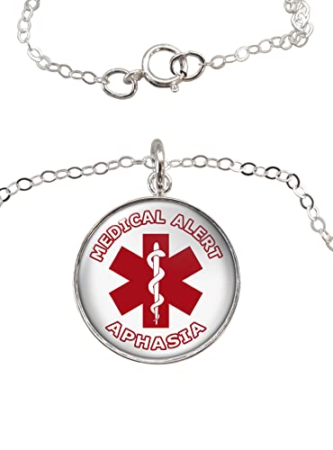 Amazon.com: Medical Alert Aphasia .925 Sterling Silver Necklace ...