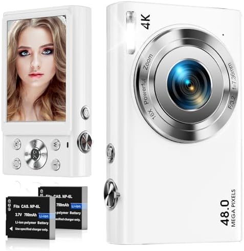 Digitalkamera, 4K Autofokus Fotokamera HD 48MP mit 2,8" großem ...