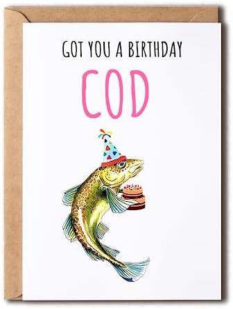 Amazon.com : NTVShop Cod Fish Birthday Card - Funny Birthday Card - Got ...