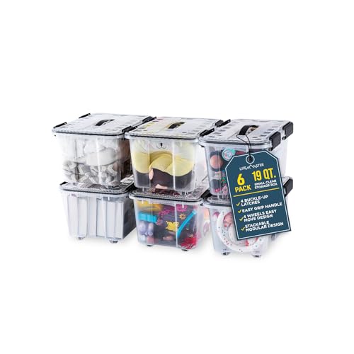 Snapklik.com : Lifemaster 6-Pc 19QT Stackable Storage Boxes - Clear Plastic