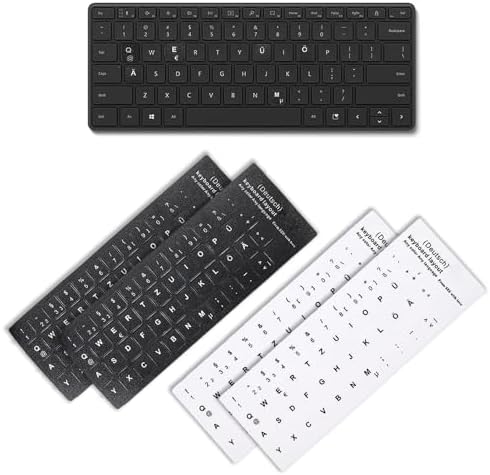 SOGHO Pack of 4 Keyboard Stickers German, Black/White, Arabic, High ...
