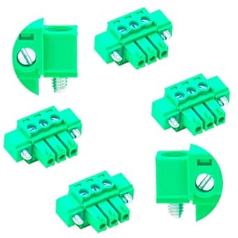 Tcenofoxy 8 PCS 3.81mm 3 Pin Phoenix Type Connector Green PCB Screw ...