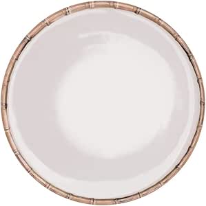 Mimo Style Prato de Jantar Branco Com Detalhe na Borda em Bambu, 33cm ...
