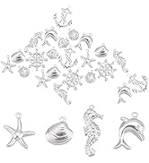 Amazon.com: SUNNYCLUE 1 Box 16Pcs 8 Styles Real 14K Gold Plated Charms Bulk Gold Sea Theme ...