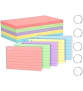 Amazon.com : Index Cards 3x5 Inches, 300 Pcs Assorted Neon Color Ruled ...