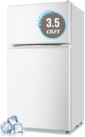 Amazon.com: TACOOL Small Fridge with Freezer Double door Mini ...