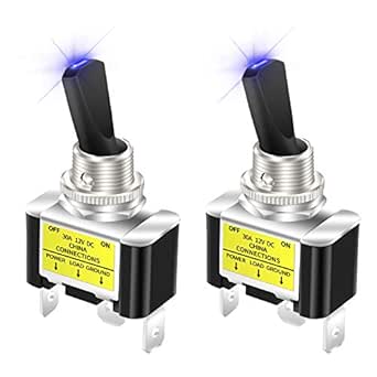 DaierTek 12V Blue LED Lighted Toggle Switch 30 Amp 12 Volt Toggle ...