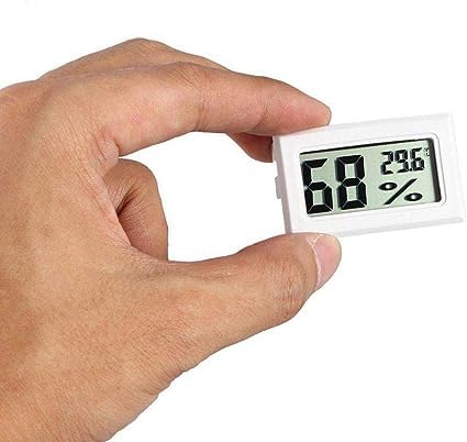 Mini higrómetro digital compacto negro, mini termómetro higrómetro ...