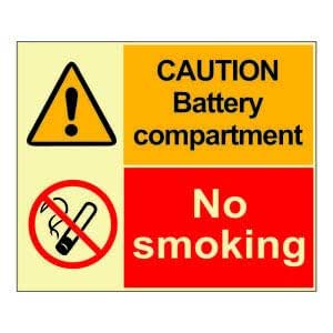Caution Battery Compartment Waterproof Sign Board (Sticker) : Amazon.in ...