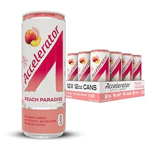 Amazon.com: Accelerator Active Energy Drink, Peach Paradise, 12 Fl Oz ...