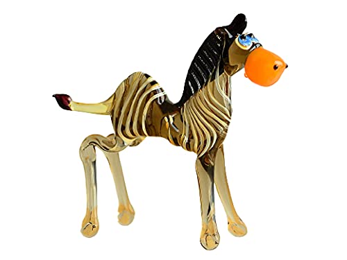 Amazon.com: Glass Zebra Figurines Glass Sculpture Paperweight Character ...