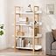 Amazon.com: RELAHOGAR Solid Wood Bookshelf, 4 Tier Free Standing ...