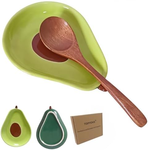 Amazon.com: Ceramic Spoon Rest for Stove Top, Avocado Cute Spoon Rest ...