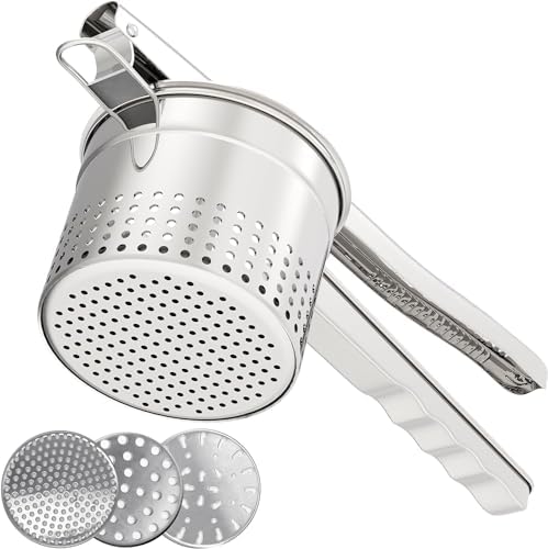 Amazon.com: PriorityChef Large 15oz Potato Ricer With 3 Discs, Heavy ...