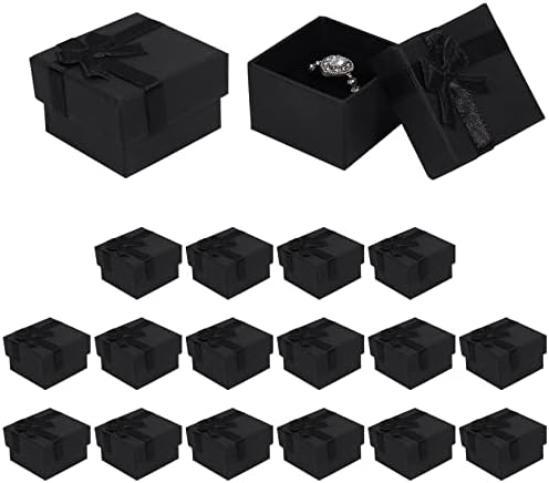 18 Pack Jewellery Ring Gift Boxes, 4 x 4 cm Gift Boxes Bulk for ...