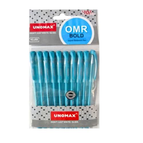 Unomax OMR Bold Liquid Ballpoint Pen| Blue Ink| 1.0mm Bold Point| Jet ...