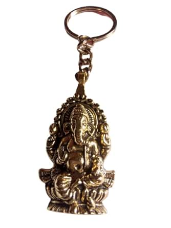BARBUDDY 1 Pc Lord Ganesha Ganpati Ji Metal Keychain & Keyring : Amazon ...
