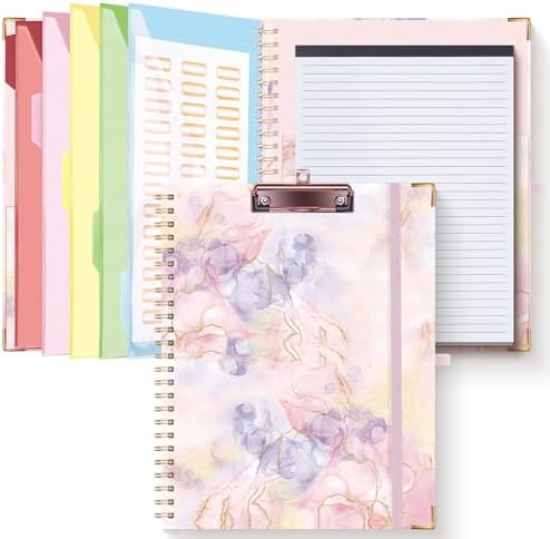 HAUTOCO Clipboard Folder with Replaceable Lined Notepad, Spiral ...