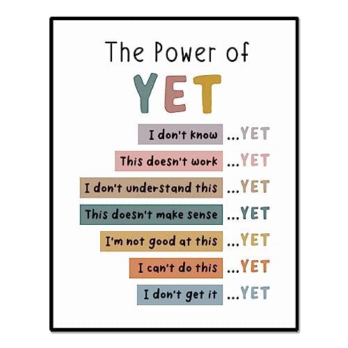 Amazon.com: The Power of Yet Print Therapy Office Decor Poster Kids ...