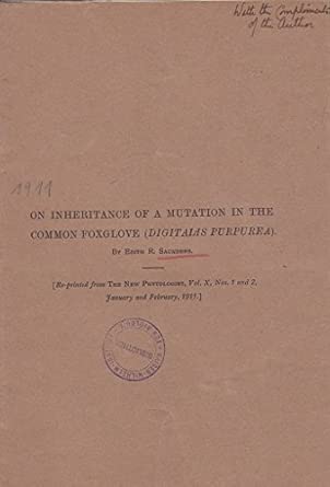On inheritance of a Mutation in the Common Foxglove (Digitalis Purpurea ...