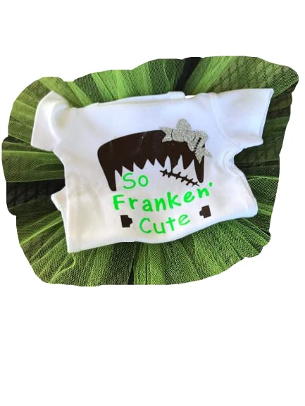 Amazon.com: So Franken' Cute Onesie/T Shirt with Green and Black Tutu ...