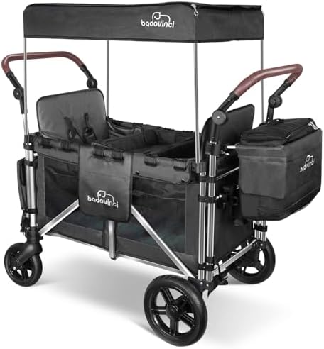 Stroller Wagon for 2 Kids, Wagon Cart Featuring 2 High Seat with 5 ...