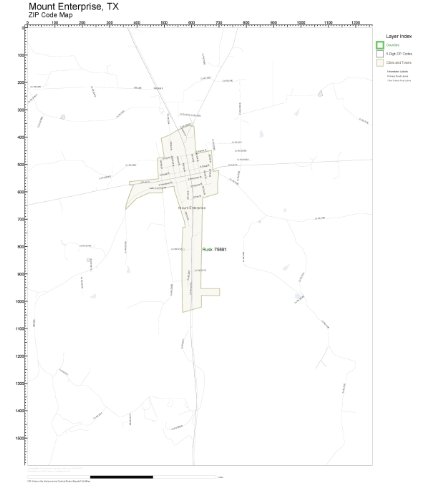 ZIP Code Wall Map of Mount Enterprise, TX ZIP Code Map Laminated ...