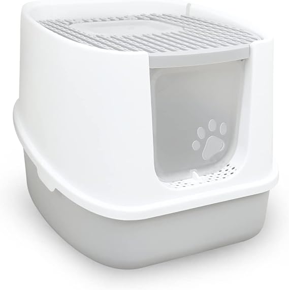 Amazon | WEIMALL 猫用トイレ キャットトイレ フルカバー 大きめ 大型 猫砂 飛び散り防止 スコップ付き ニオイ防止 お手入れ 脱臭フィルター付き （グレー）【CTW02GY ...