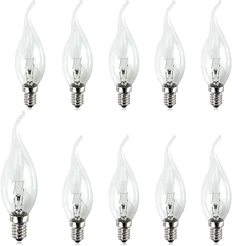 10 Pack Small Screw Candle Bulbs, Bent Tip 25 watt, Clear Edison Screw ...