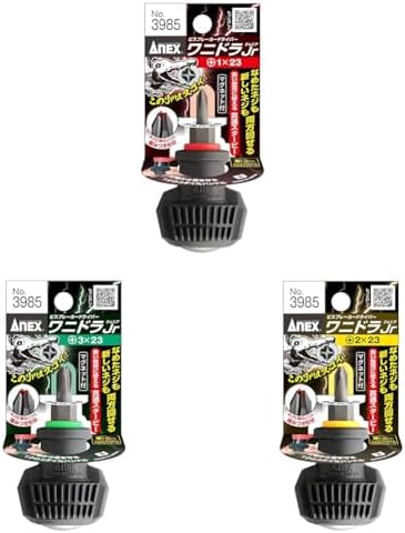 Amazon | 【セット買い】アネックス(ANEX) ドライバー 貫通 ビスブレーカー ワニドラJr. (スタービー) +1×23 No.3985 + ドライバー 貫通 ビスブレーカー ワニ ...