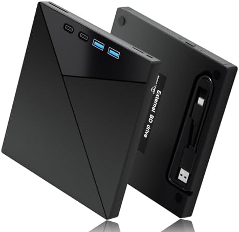 Amazon.com: External Blu Ray Drive, 4K Portable Blu Ray Burner USB 3.0 ...