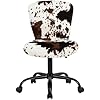 Amazon.com: LEEJAY Brown Milk Cow Print Desk Chair for Adults, Armless ...