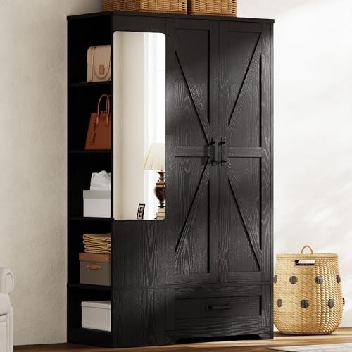 Amazon.com: LIKIMIO Armoire Wardrobe Closet 70 Inches, Large Storage ...