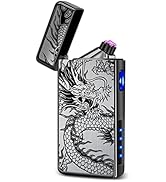Amazon.com: LcFun Waterproof Lighter Outdoor Windproof Lighter Dual Arc ...