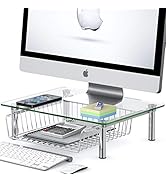 SimpleHouseware Computer Monitor Stand Riser with Desk Organiser and ...