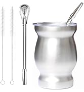 Amazon.com | Beruth Bombilla Yerba Mate Gourd, 8oz Stainless Steel Tea ...