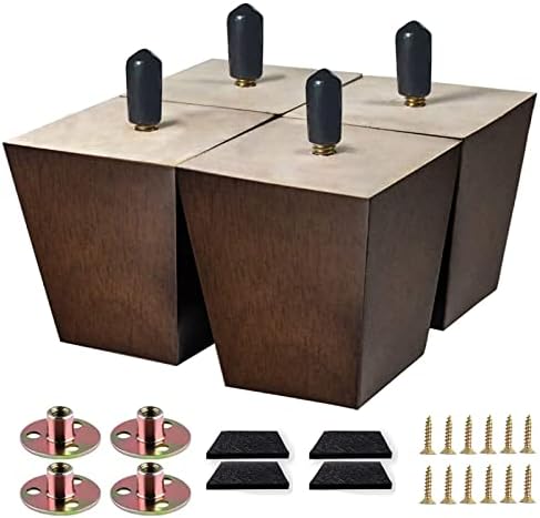 Amazon.com: uxcell Furniture Legs, 2 Inch(50mm) Set of 4 Square Solid ...