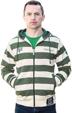 Retro Irish Men's Full Zip Sweat, embroidered Ireland lettering, Irish ...