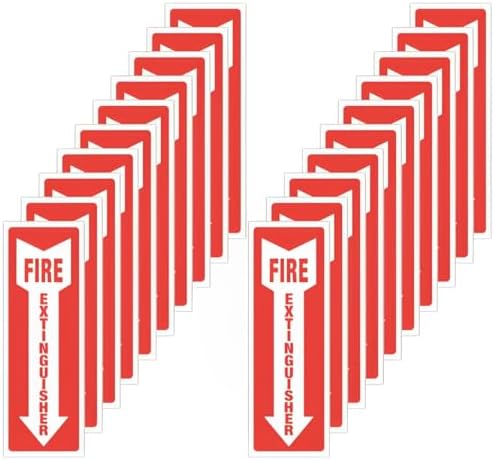 Fire Extinguisher Sign 20 Pack, 4" X 12" Fire Extinguisher Stickers for ...