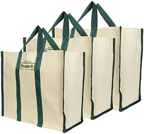 DOUBLE R BAGS Big Eco Cotton Canvas Shopping Bags For Carry Milk ...