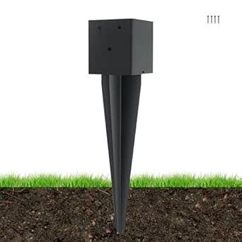 1 Pcs 4 "x 4 "Fence Post Anchors Ground Spike (Actual 3.6 ” X 3.6 ...