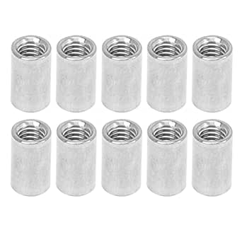 Amazon.co.jp: 10pcs M12 Round Connector Nut Female Thread 304 Stainless ...