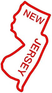 Amazon.com: New Jersey State Outline Decal Sticker (red), Decal Sticker ...