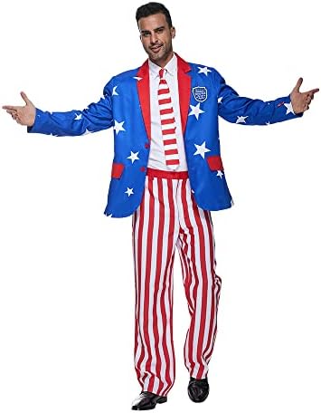 Amazon.com: Megartico Adult American Flag Suit Costumes Men Uncle Sam ...