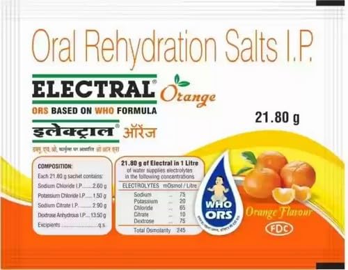 Electral ORS Orange - Sachet of 21.80g Powder (Pack of 30) : Amazon.in ...