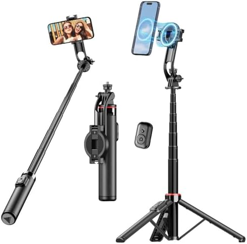 Amazon.com: Magnetic Selfie Stick Tripod for iPhone - 51" Phone Tripod ...