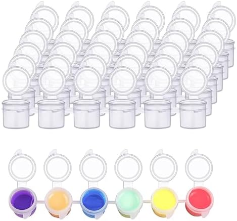 240 Pcs Empty Paint Pot Palettes, Caffox 40 Strips Paint Pots with Lids ...